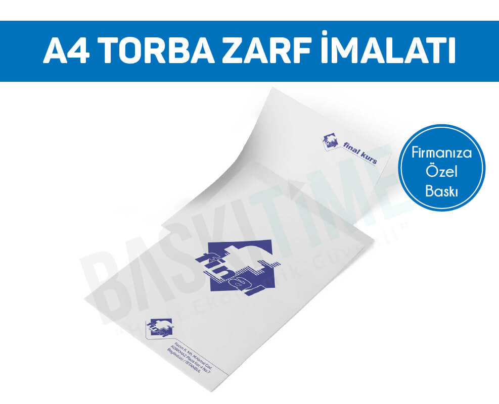 A4 Torba Zarf Baskısı Firmanıza ÖZEL BASKI - BASKITİME